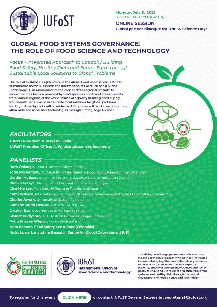 GLOBAL FOOD SYSTEMS GOVERNANCE: THE ROLE OF FOOD SCIENCE AND TECHNOLOGY ...